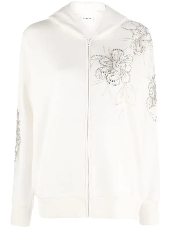 P.a.r.o.s.h Crystal-flower-detail Hooded Jacket