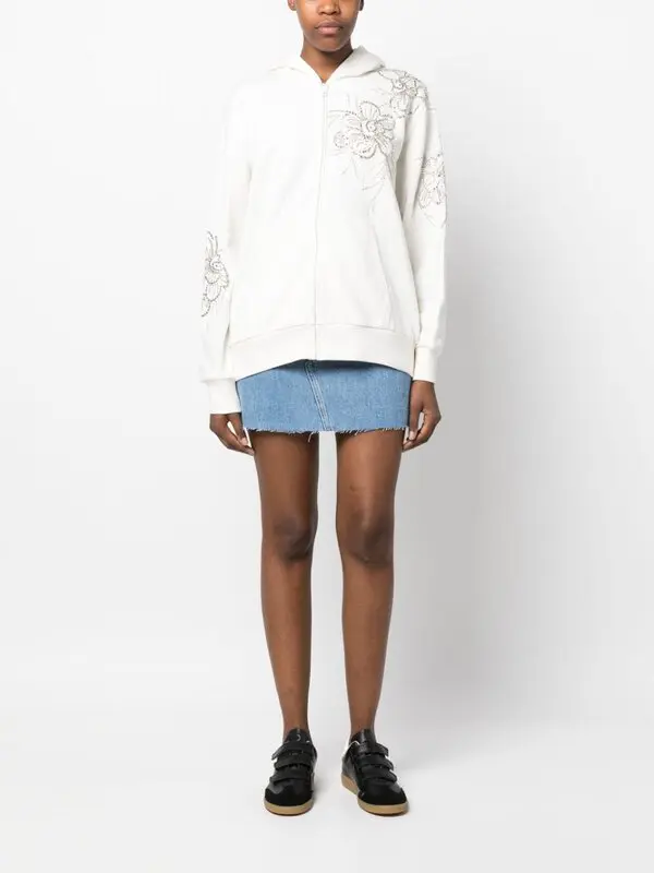 P.a.r.o.s.h Crystal-flower-detail Hooded Jacket