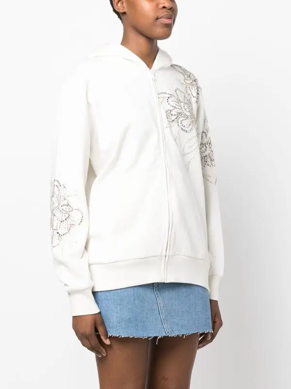 P.a.r.o.s.h Crystal-flower-detail Hooded Jacket