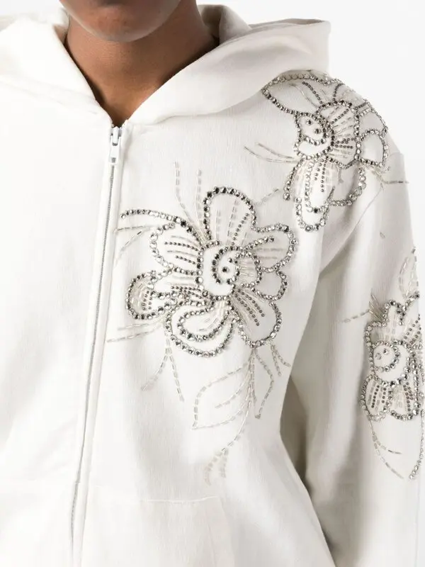 P.a.r.o.s.h Crystal-flower-detail Hooded Jacket