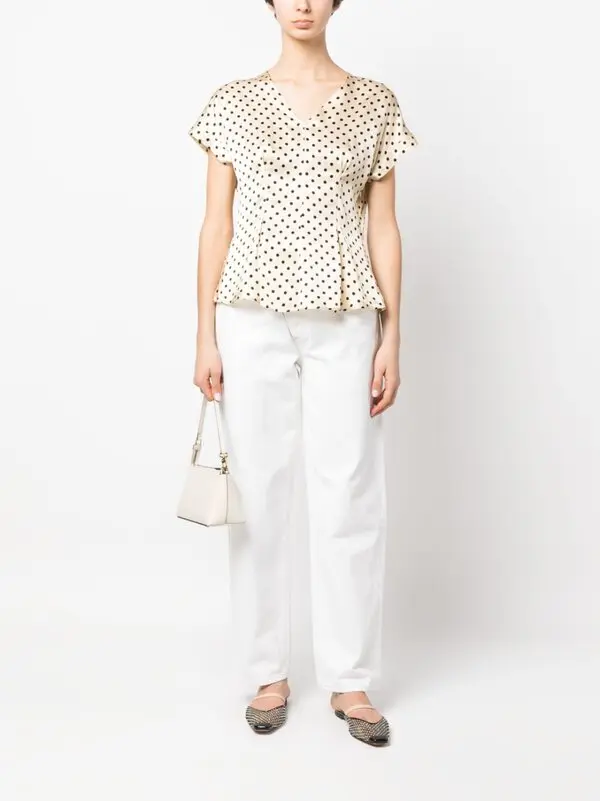 Aspesi Polka-dot Flared Blouse