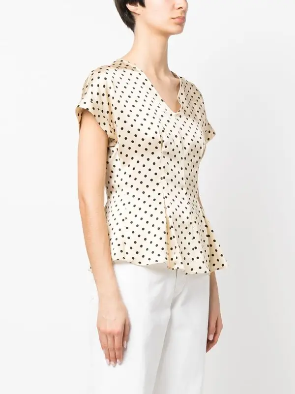 Aspesi Polka-dot Flared Blouse