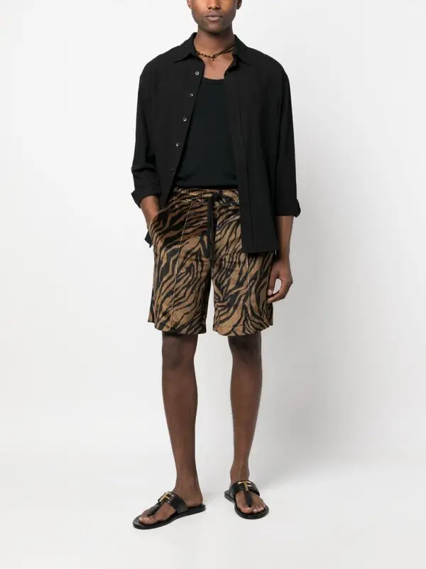 TOM FORD Zebra-print Cotton Shorts