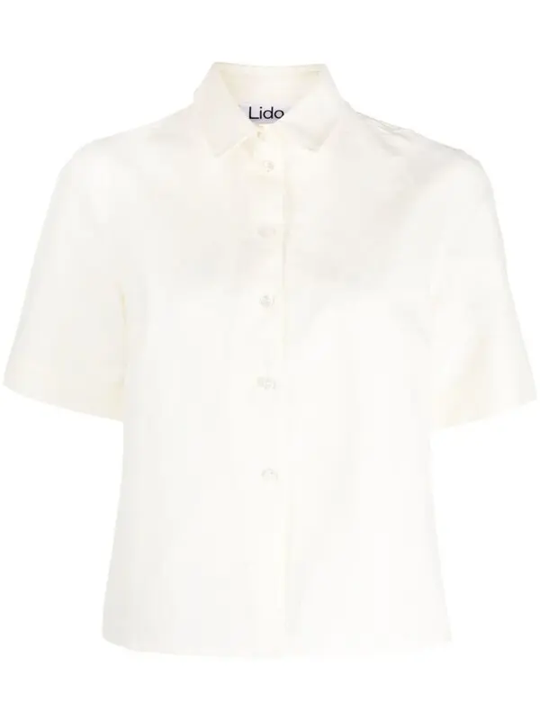 LIDO Short-sleeve Linen-blend Shirt - Neutrals