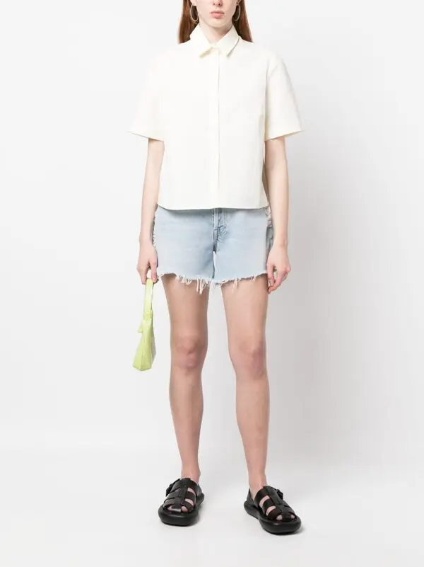 LIDO Short-sleeve Linen-blend Shirt