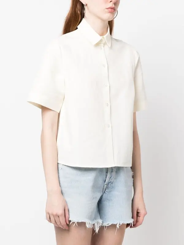 LIDO Short-sleeve Linen-blend Shirt