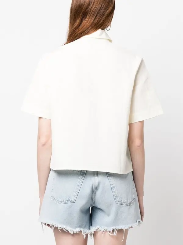 LIDO Short-sleeve Linen-blend Shirt