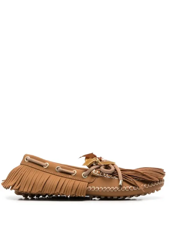 13 09 SR Fringed Leather Loafers - Brown