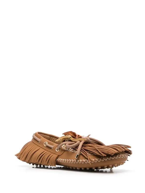 13 09 SR Fringed Leather Loafers - Brown