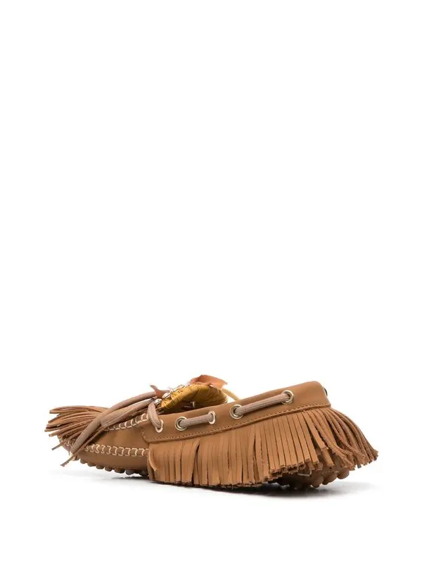 13 09 SR Fringed Leather Loafers - Brown