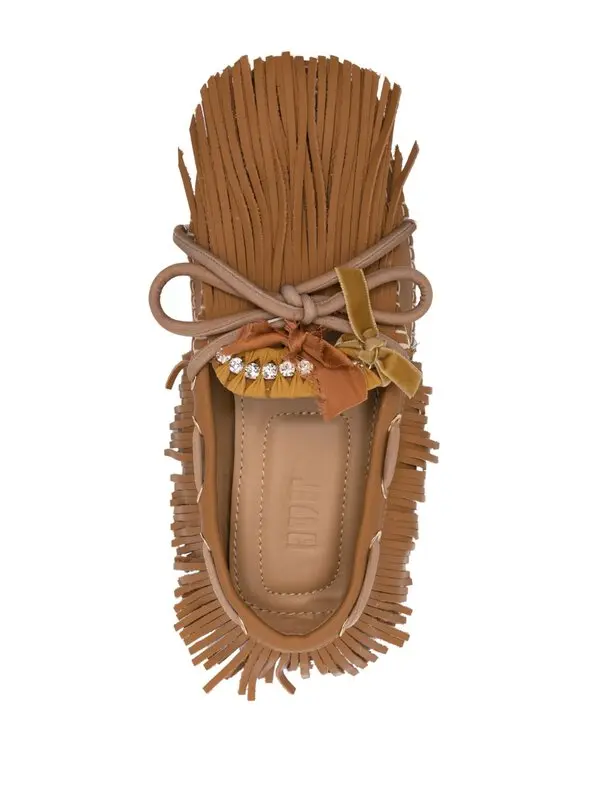 13 09 SR Fringed Leather Loafers - Brown