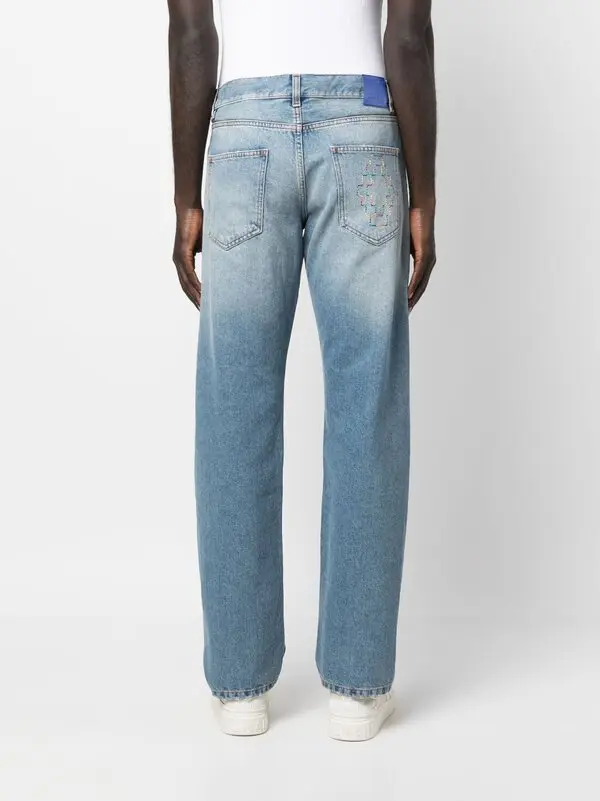 COUNTY OF MILAN Marcelo Burlon Straight-leg Washed Jeans - Blue