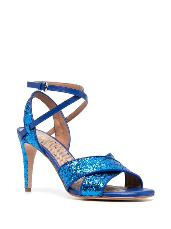 Red Valentino 95mm Crossover-strap Leather Sandals - Blue