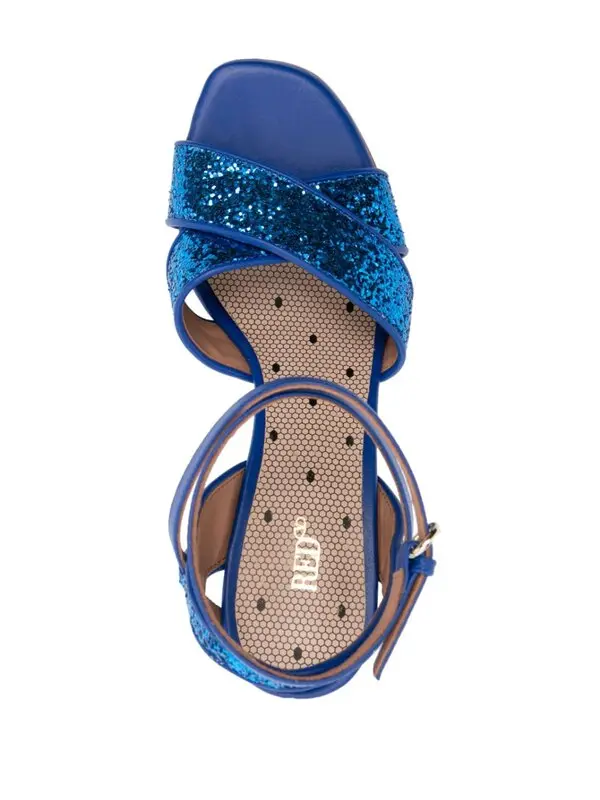 Red Valentino 95mm Crossover-strap Leather Sandals - Blue