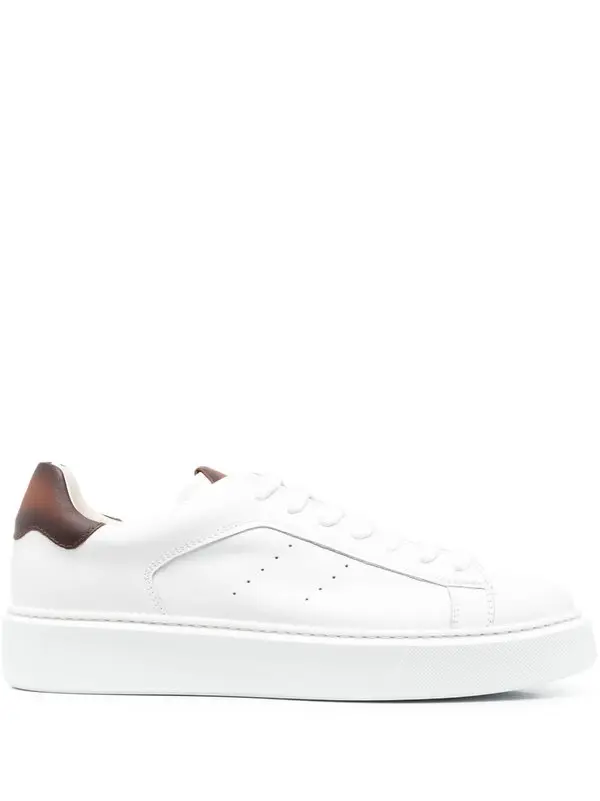DOUCAL'S Calf-leather Low-top Sneakers - White