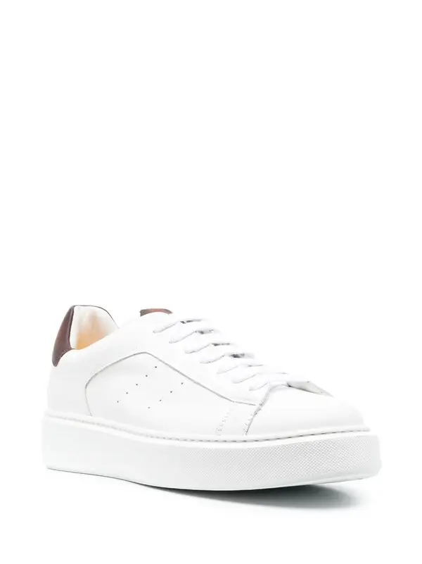 DOUCAL'S Calf-leather Low-top Sneakers - White