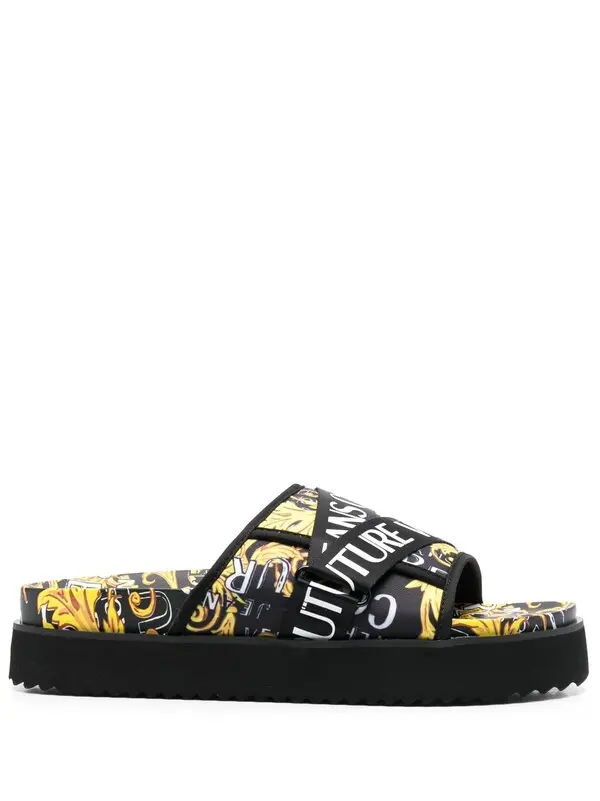 Versace Barocco Logo-print Slides