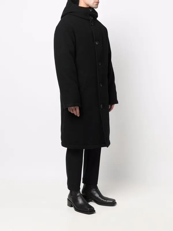 Ami Hooded Single-breasted Wool Coat