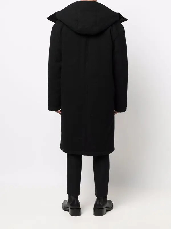 Ami Hooded Single-breasted Wool Coat