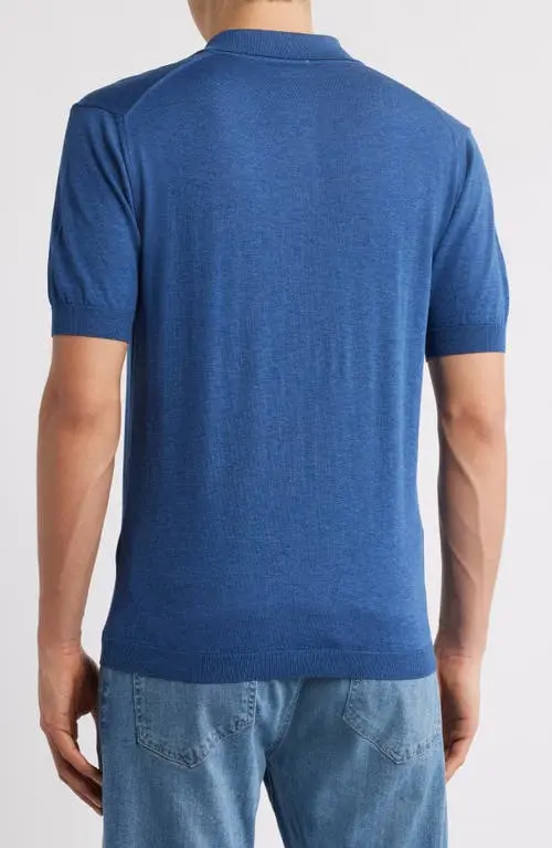 JACK VICTOR Tupper Organic Cotton & Silk Polo - Denim