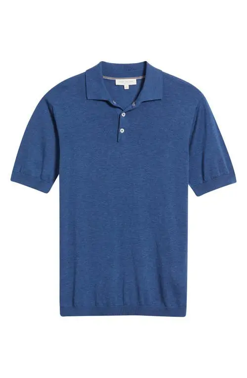JACK VICTOR Tupper Organic Cotton & Silk Polo - Denim