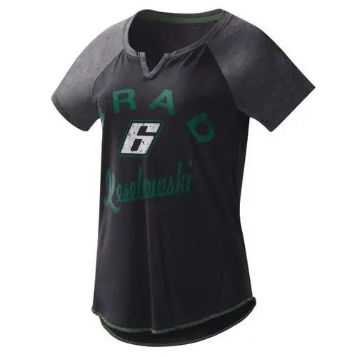 G-III 4HER BY CARL BANKS Brad Keselowski Grand Slam Tri-blend Notch V-neck T-shirt - Black