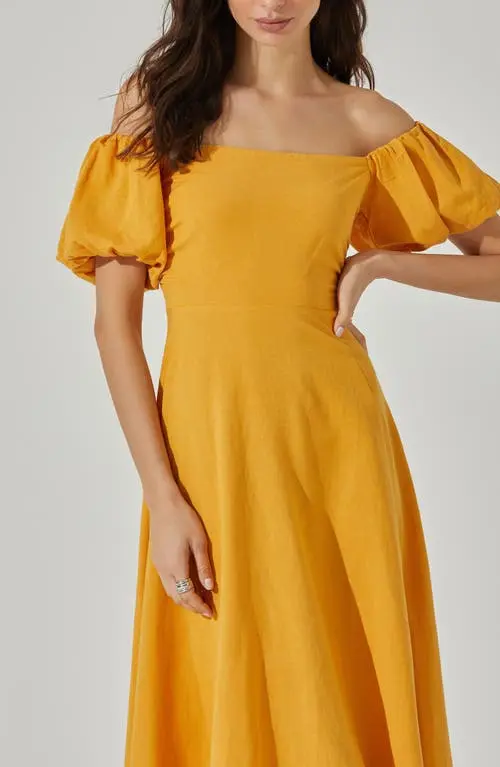 Astr The Label Off-the-shoulder A-line Dress