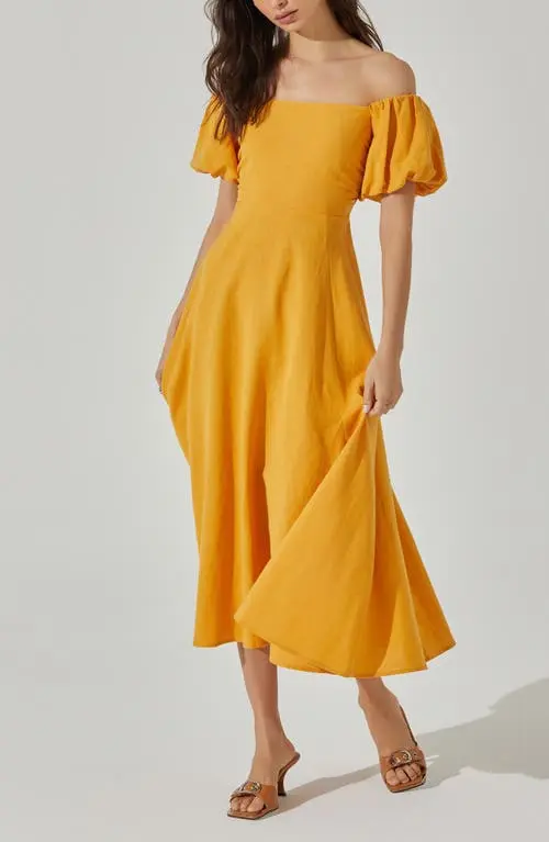 astr the label off the shoulder a-line dress ASTR the Label Bellamy Dress in Pink