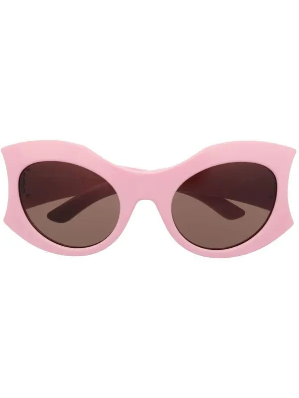 Balenciaga Side Logo-plaque Sunglasses - Pink