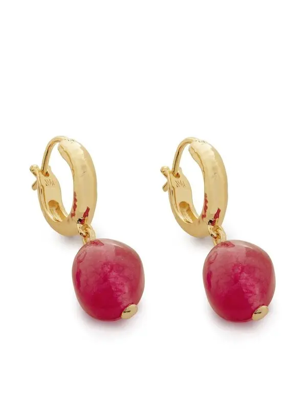 Monica Vinader 18kt Vermeil Pink Quartz Earrings - Gold