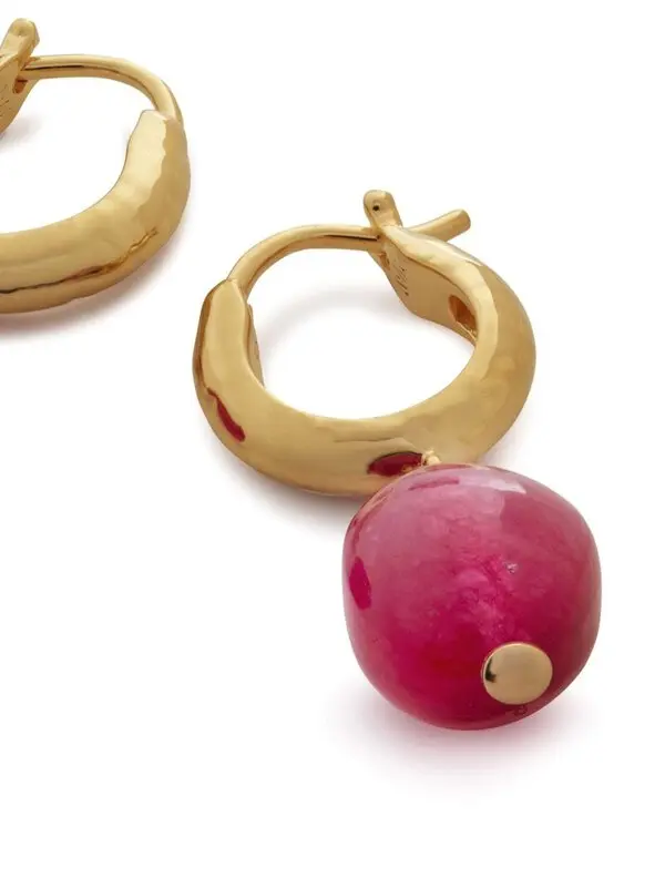 Monica Vinader 18kt Vermeil Pink Quartz Earrings