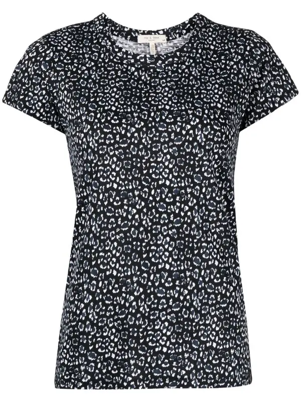 Rag & Bone Leopard-print T-shirt - Black