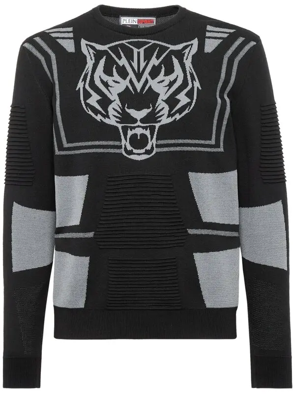 PLEIN SPORT Logo-print Knitted Jumper - Black