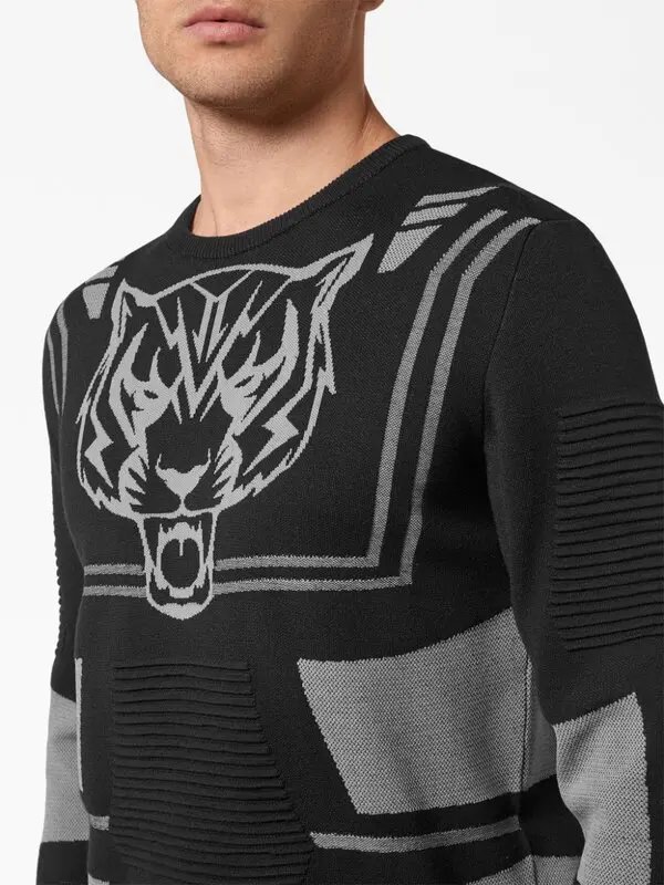 PLEIN SPORT Logo-print Knitted Jumper