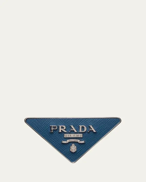 Prada Saffiano Leather Triangle Belt Buckle - Avio