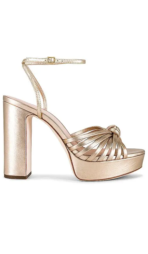 LOEFFLER RANDALL Rivka Platform Sandal In Metallic Gold - Champagne