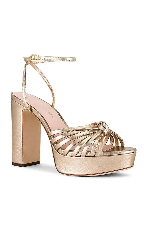 LOEFFLER RANDALL Rivka Platform Sandal In Metallic Gold - Champagne