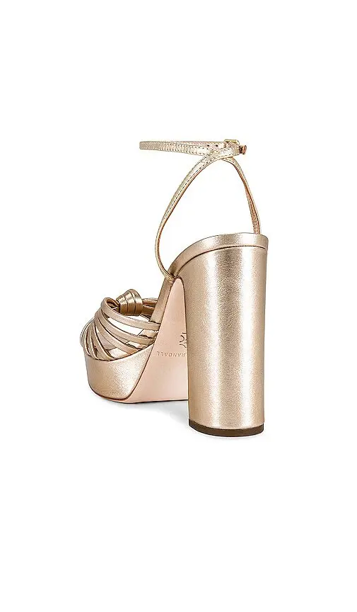 LOEFFLER RANDALL Rivka Platform Sandal In Metallic Gold - Champagne