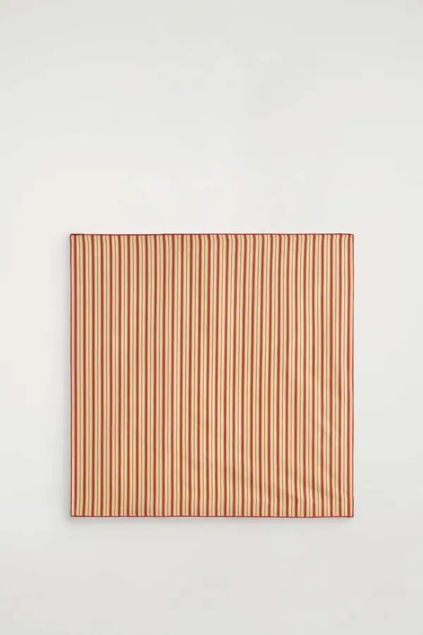 Cos Striped Silk Scarf - Yellow