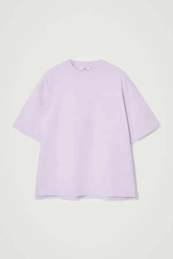 Cos Oversized Heavyweight Cotton T-shirt - Purple