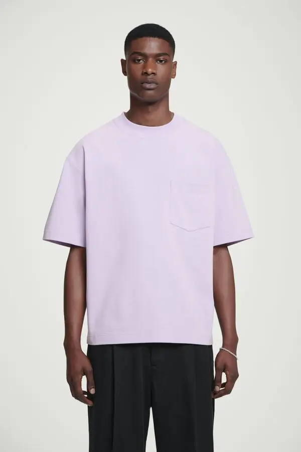 Cos Oversized Heavyweight Cotton T-shirt - Purple