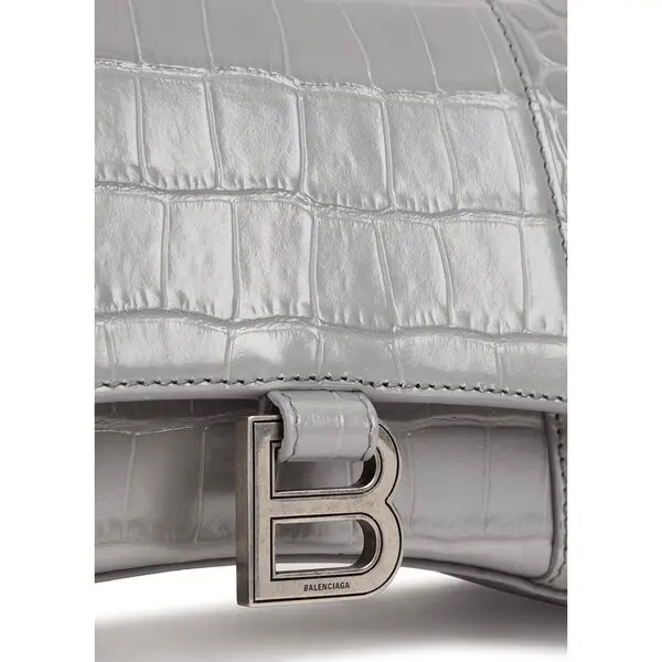 Balenciaga Hourglass Small Crocodile-effect Leather Top Handle Bag