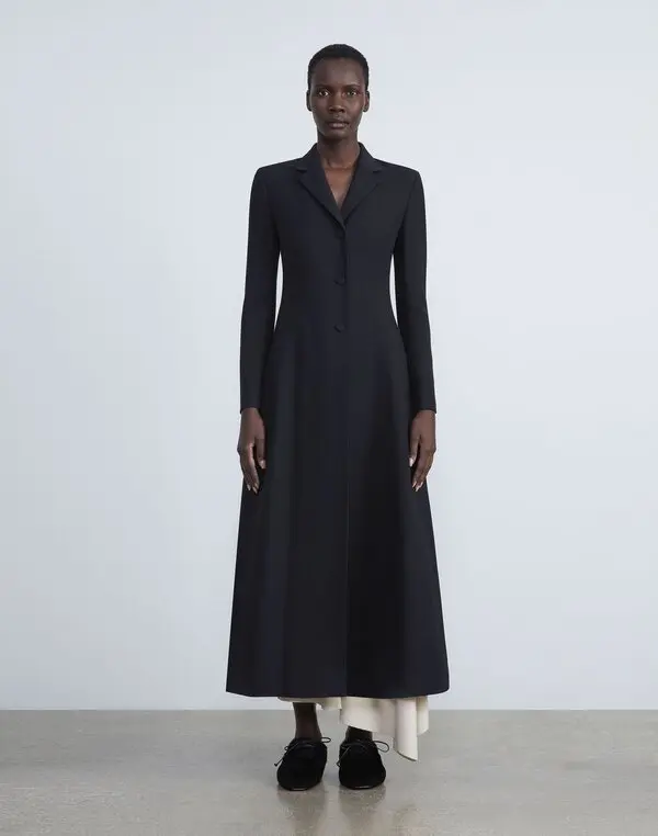 Lafayette 148 New York Wool-silk Crepe Three-button Academy Coat