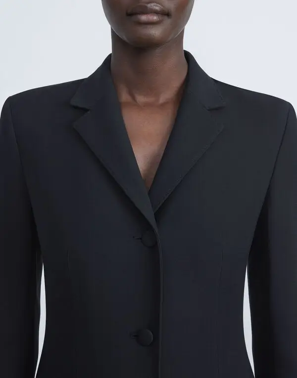 Lafayette 148 New York Wool-silk Crepe Three-button Academy Coat
