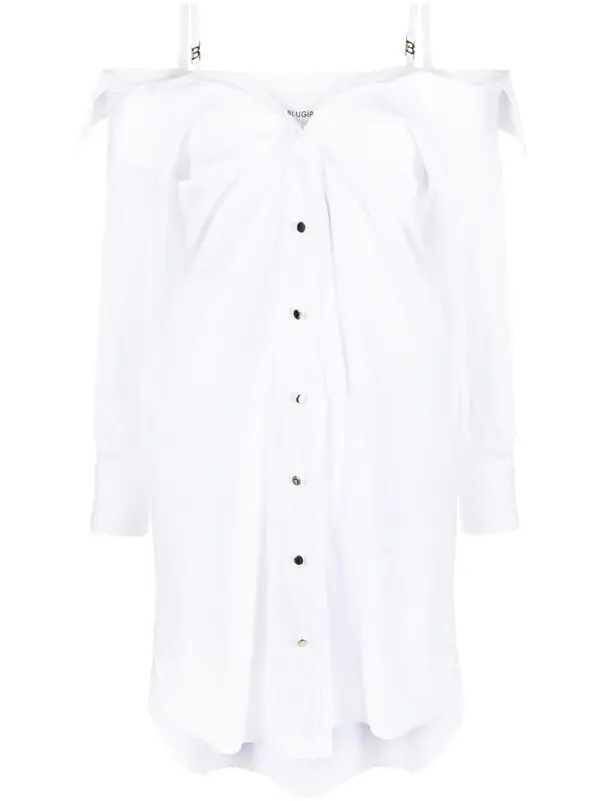 BLUGIRL Off-shoulder Shirt Dress - White
