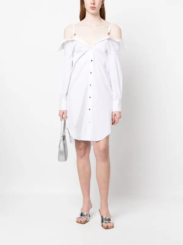 BLUGIRL Off-shoulder Shirt Dress - White