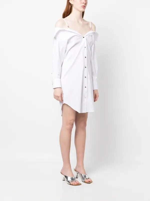 BLUGIRL Off-shoulder Shirt Dress - White
