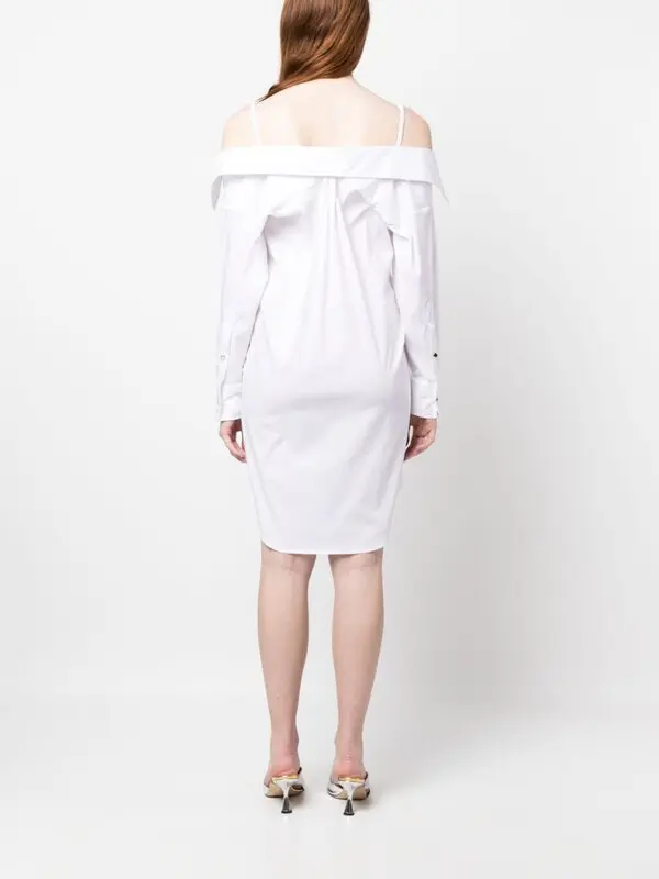 BLUGIRL Off-shoulder Shirt Dress - White