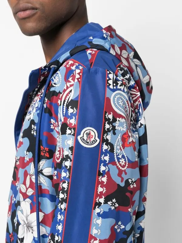 Moncler Mix-print Hooded Jacket