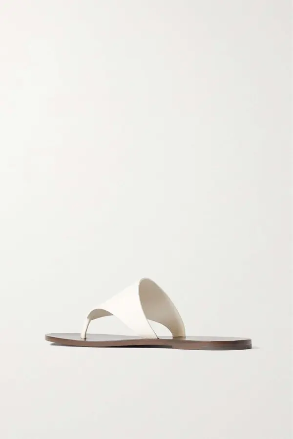 The Row Avery Leather Sandals In White - 60% Off | Editorialist